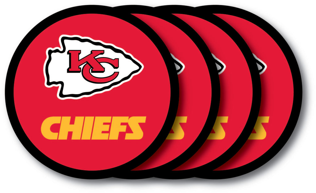 Kansas City Chiefs Vinyl Coaster 4er - Sport-label.com