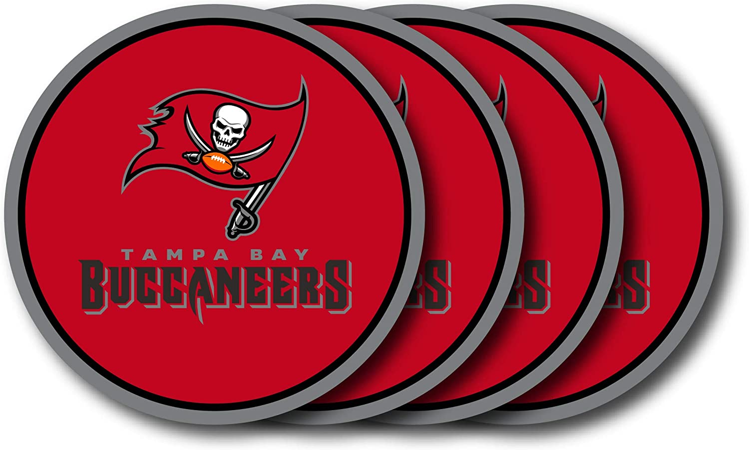 Tampa Bay Buccaneers Vinyl Coaster 4er - Sport-label.com